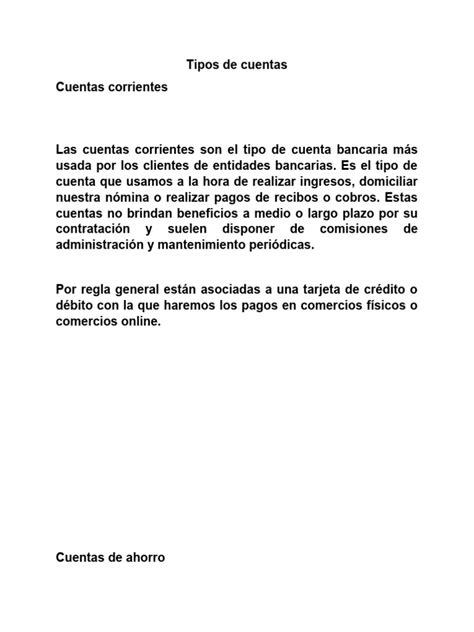 Guía De Cuentas Bancarias Pdf Finanzas Y Dinero