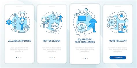 Premium Vector Benefits Of Workplace Adaptability Blue Onboarding Mobile App Screen