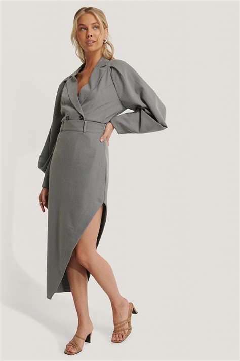 Maxi Tailored Asymmetric Skirt Black Na