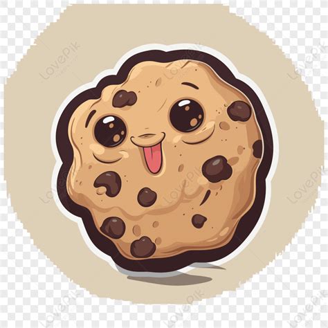 Funny Cookie Sticker With Cute Faces And Tongues Clipart Vectorcute Stickerscookies Sticker