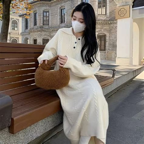 가페 케일 꽈배기 니트 원피스 8111