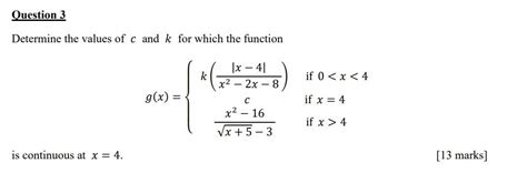 Solved Determine The Values Of C And K For Which The Chegg