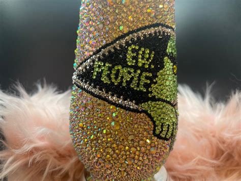 Grinch Bling Bling 17 Oz Wine Glass Etsy