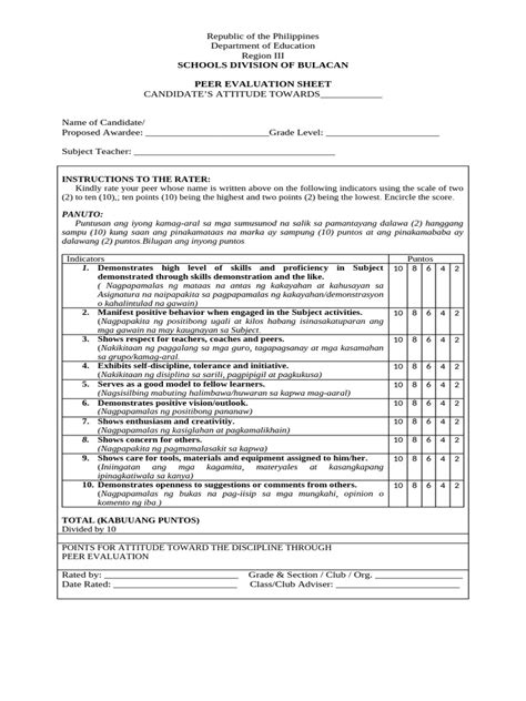 Appendix 5 Rating Sheet For Outstanding Performance Pdf