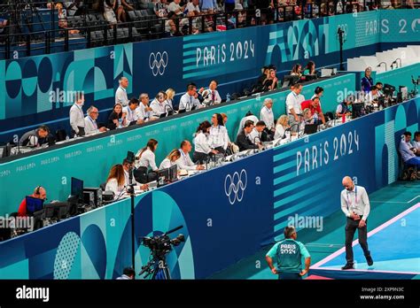 Paris France Aug 2 2024 Referees Table In The Bercy Arena During The Paris 2024 Summer