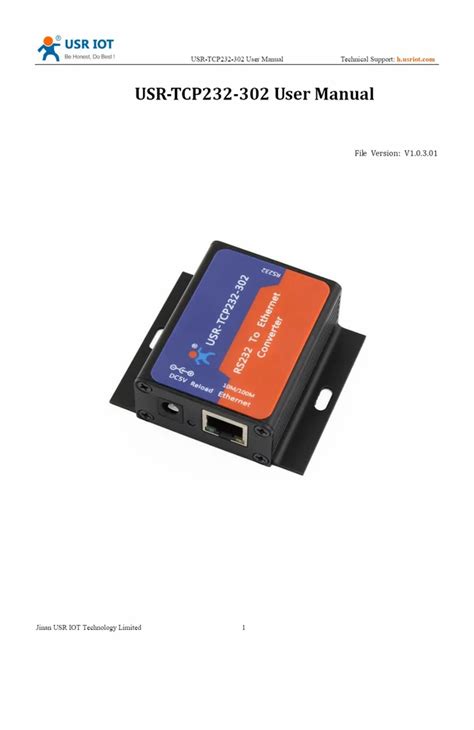 Usr Tcp232 302 1 Port Rs232 To Ethernet Converter Power Adapter