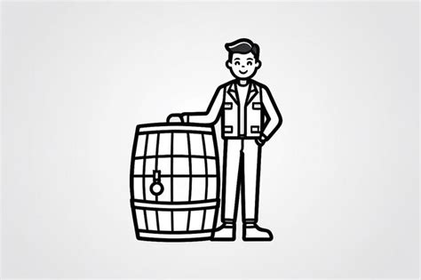 man with barrel nolan icon simple thin line outline vector of male bag