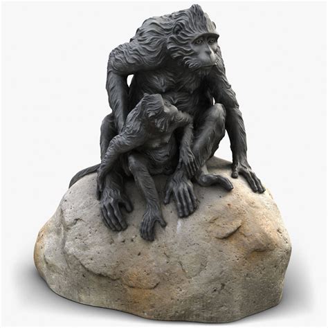 Escultura De Monos En Roca Modelo 3d 99 Max Obj Fbx 3ds Free3d