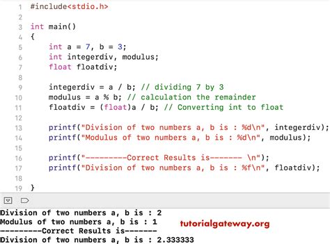 arithmetic operators in c programming