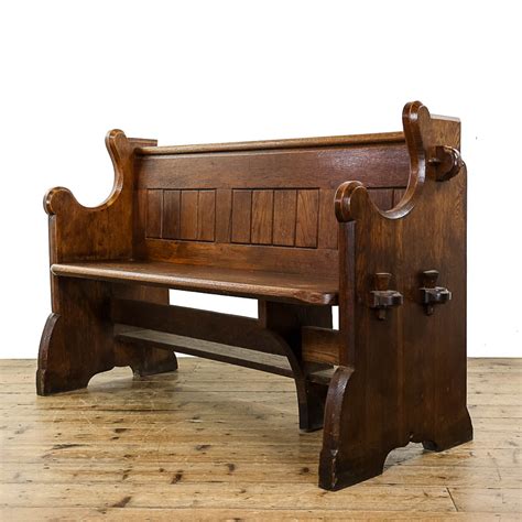 Antique Oak Church Pew M 5537 Penderyn Antiques