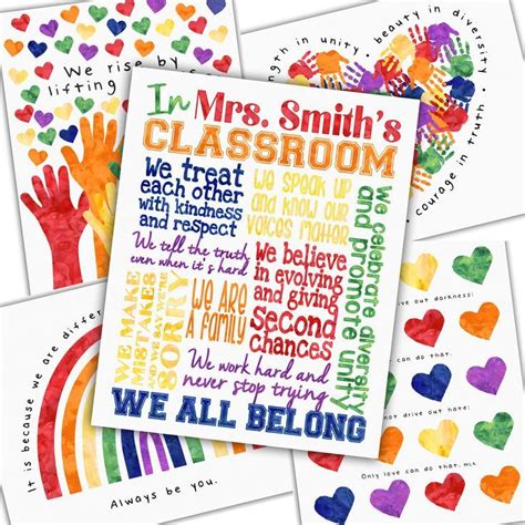 Inclusive Classroom Poster Set Promote Unity And Belonging