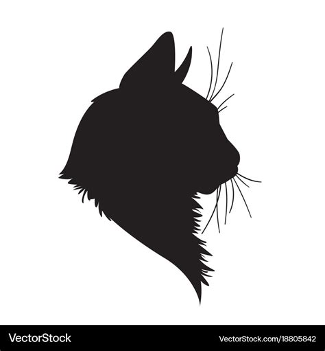 Cat Head Silhouette Royalty Free Vector Image Vectorstock