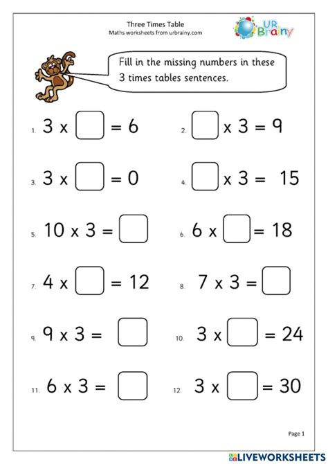Multiplication Table 3rd Grade Worksheets Printable Worksheets
