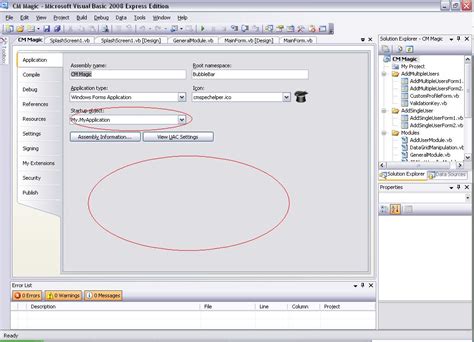 Very Odd Problem With Project Properties Application Tab Vbforums