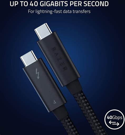 Razer Thunderbolt 4 Cable 20m 656ft Up To 40 Gigabits Per Second