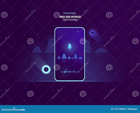 Awesome Voice User Interface Command Concept Mobile Phone With Sound Wave Equalizer Helper