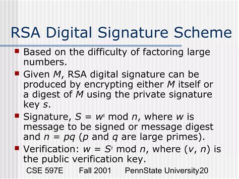 Digital Signature Schemes Ppt Information And Network Security Computing