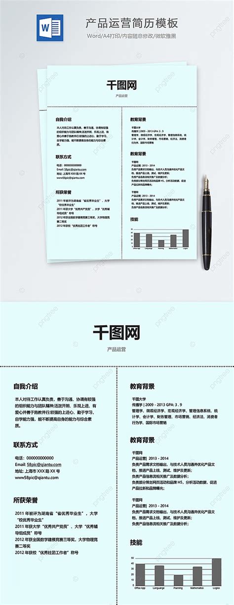 Product Operation Resume Template Template Download On Pngtree