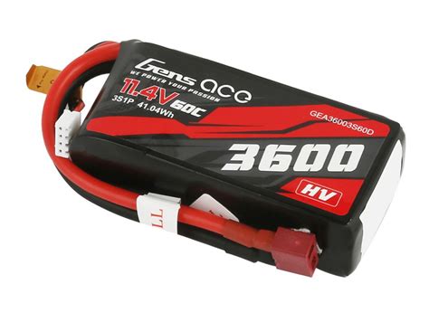 Gens Ace Gc3h3600 60t Li Po Hv Car 3s 114v 3600mah 60c With T Type