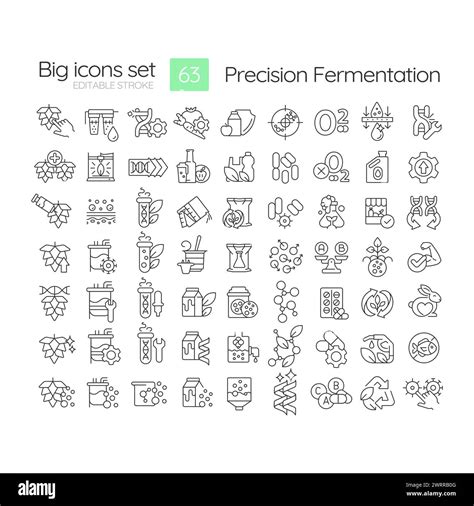 Precision Fermentation Linear Icons Set Stock Vector Image And Art Alamy