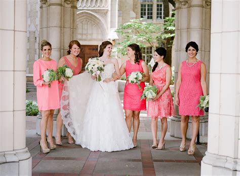 Mismatched Hot Pink Bridesmaids Elizabeth Anne Designs The Wedding Blog