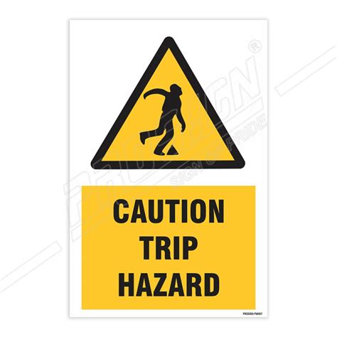 Caution Trip Hazard Warning Sign Protector Firesafety