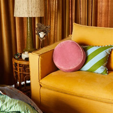 Castilo Round Velvet Cushion Rosewater Sage And Clare Little Cove