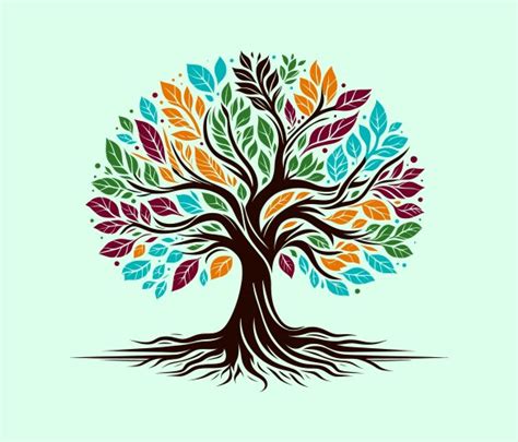 Colorful Tree Royalty Free Vector Image VectorStock