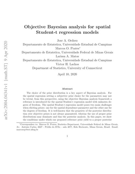 Objective Bayesian Analysis For Spatial Student T Regression Models