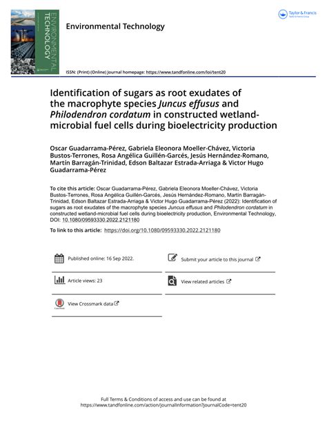 Pdf Identification Of Sugars As Root Exudates Of The Macrophyte