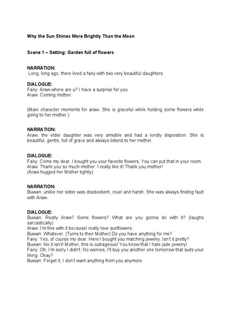 Why The Sun Shines More Brightly Than The Moon Script Super Final Pdf Religious Belief And