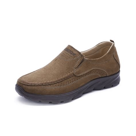 Mens Non Slip Loafers Comfortable Casual Walking Shoes Flat Outdoor
