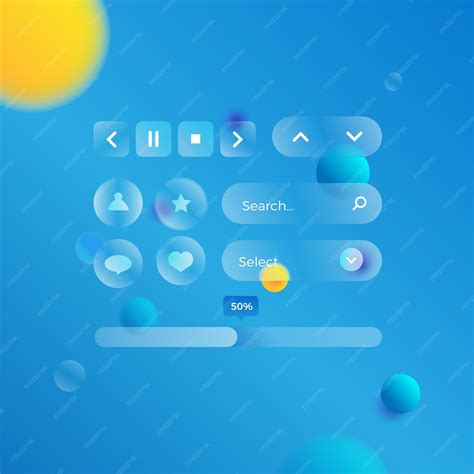 Premium Vector Collection Of Icon User Interface Glassmorph Style