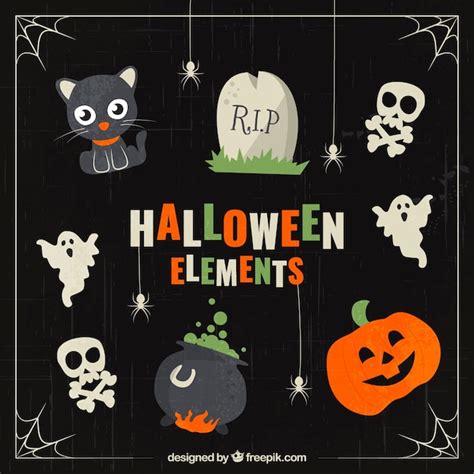 Free Vector Several Cute Halloween Elements