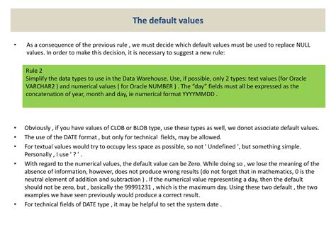 recipe 5 of data warehouse and business intelligence the null values