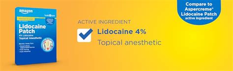 Amazon Basic Care Lidocaine Patch 4 Topical Anesthetic 5 Count 10