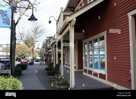 The Exterior Design Of Building With Plants In The Spring Time In The