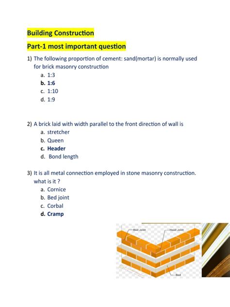 Building Construction Part 1 Mcq 1 Pdf Brick Structural Engineering