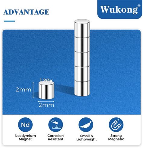 Wukong N45 2x2mm Minimagneten 120 Stuks Miniatuur Neodymiummagneten