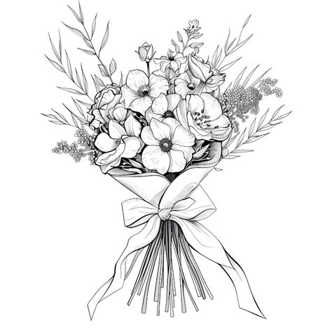 Flower Bouquet Drawing照片 下載免費優質圖片 Freepik