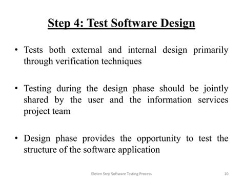 Eleven Step Of Software Testing Process PPTX