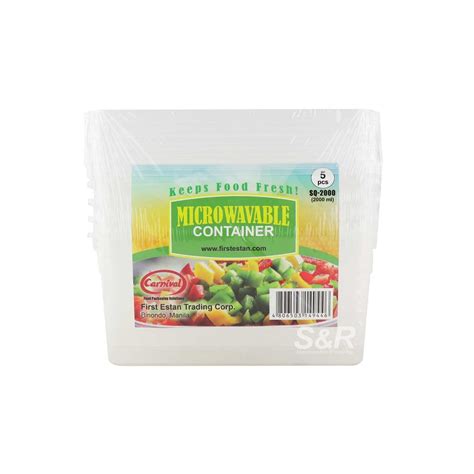 Carnival Microwavable Food Container 5pcs X 2000ml Shopee Philippines