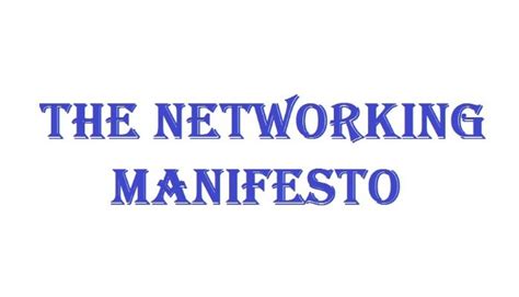 The Networking Manifesto The Ethics Of Professional Networking By Dimitris Bronowski