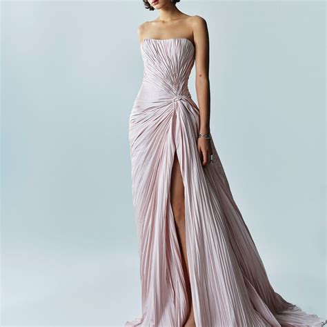 Hand Pleated Slip Silk Gown Marmar Halim Fashion Design Llc