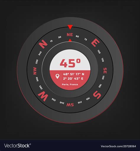 Compass Digital Hud Navigate Royalty Free Vector Image