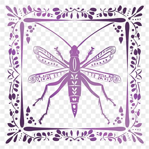 Premium Psd Psd Vector Grasshopper Frame Art With Legs And Antennae For Decorations Scribble