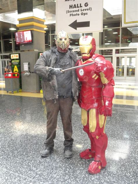Jason Voorhees And Tony Stark Comic Con Cosplay Comic Con Tony Stark