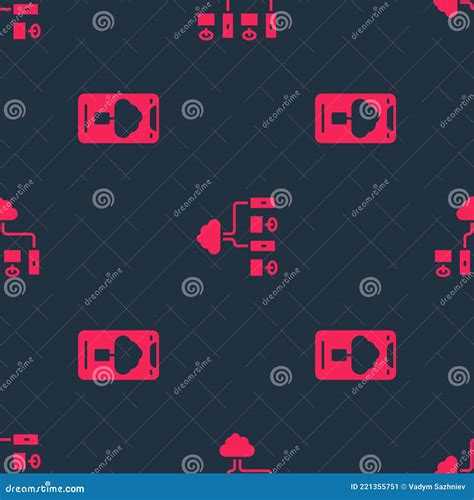 Set Cloud Technology Data Transfer And Computer Network On Seamless