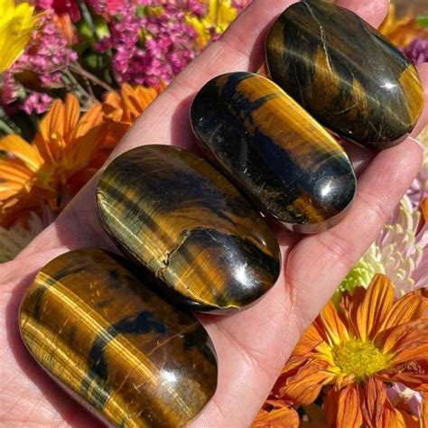 Yellow Tiger Eyes Plam Stone Yellow Palm Stone Healing Energy