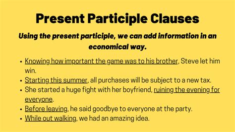 Present Participle Clause Là Gì Language Link Academic